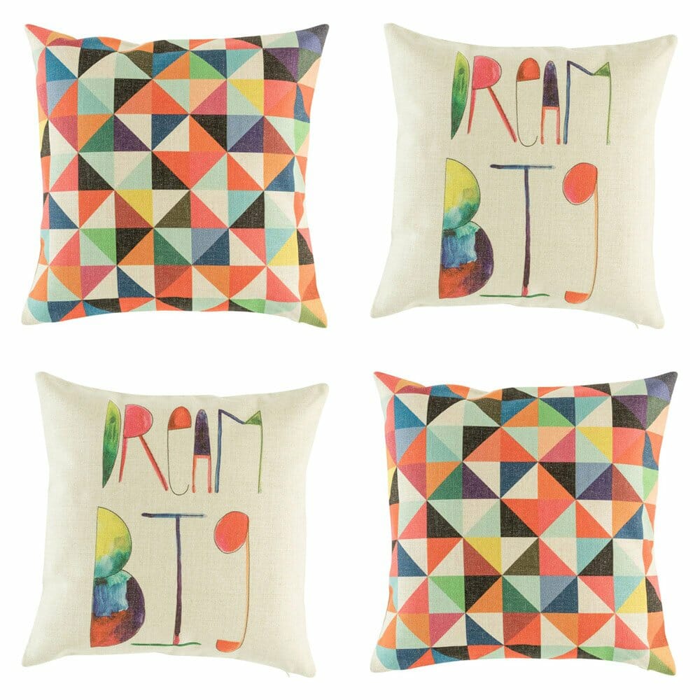 Multi Colour Patterned 4 Piece Cushion-Cover-Collection-1