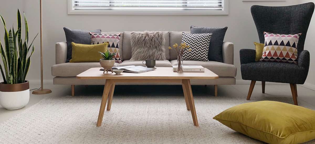 Contemporary Living Room With Decorative Patterned Cushions