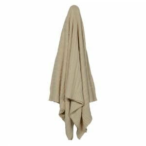 Beige Knitted Throw - 150x130cm