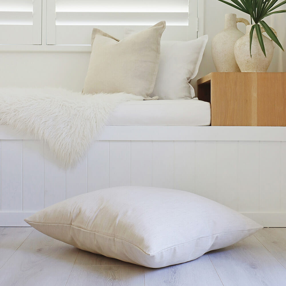 Danbury Cream Linen Floor Cushion Cover - 70cm X 70cm