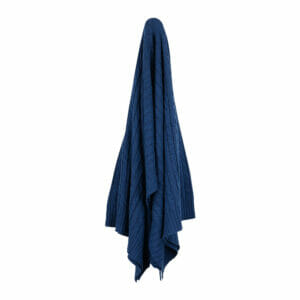 Royal Blue Knitted Throw – 150x130cm