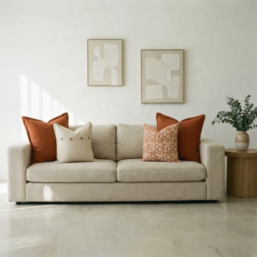 Burnt Orange Linen Cushion Cover - Large