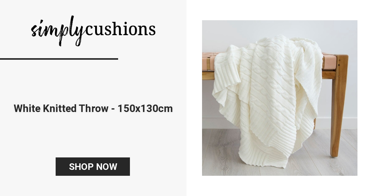 White Knitted Throw - 150x130cm